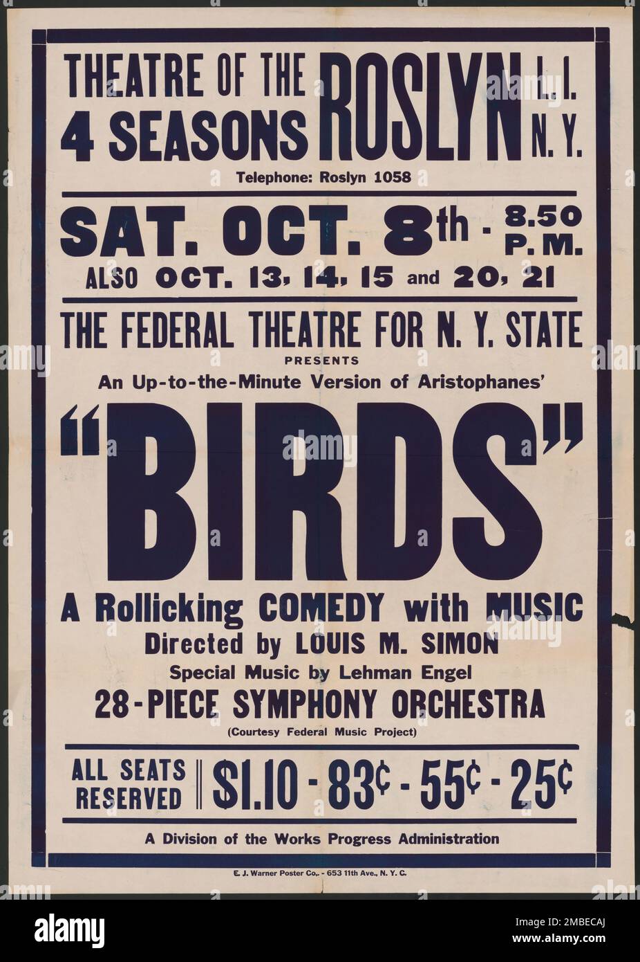 Birds, Roslyn, NY, 1938. The Federal Theatre Project, created by the U ...