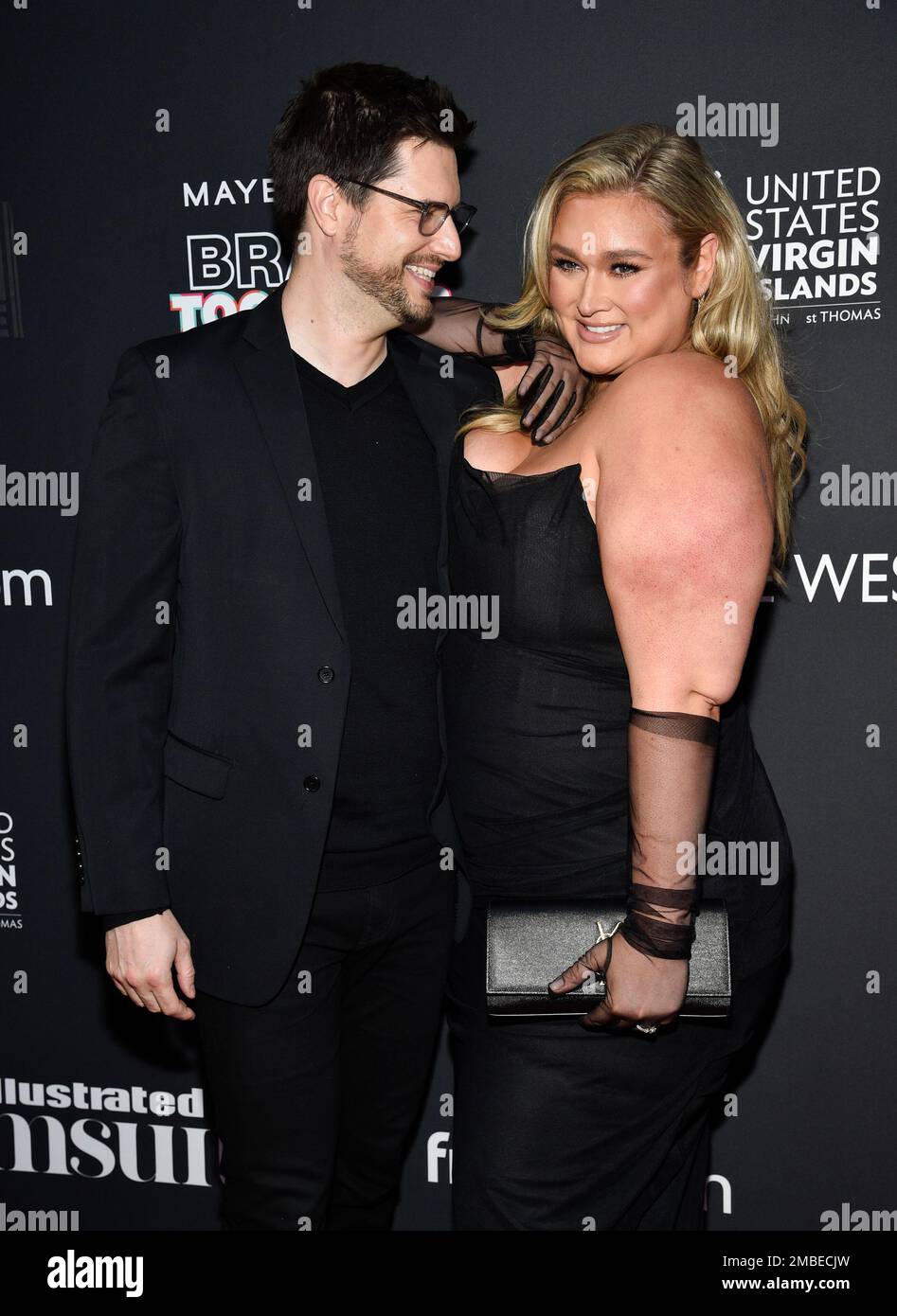 Model Hunter McGrady, right, and husband Brian Keys attend the Sports ...