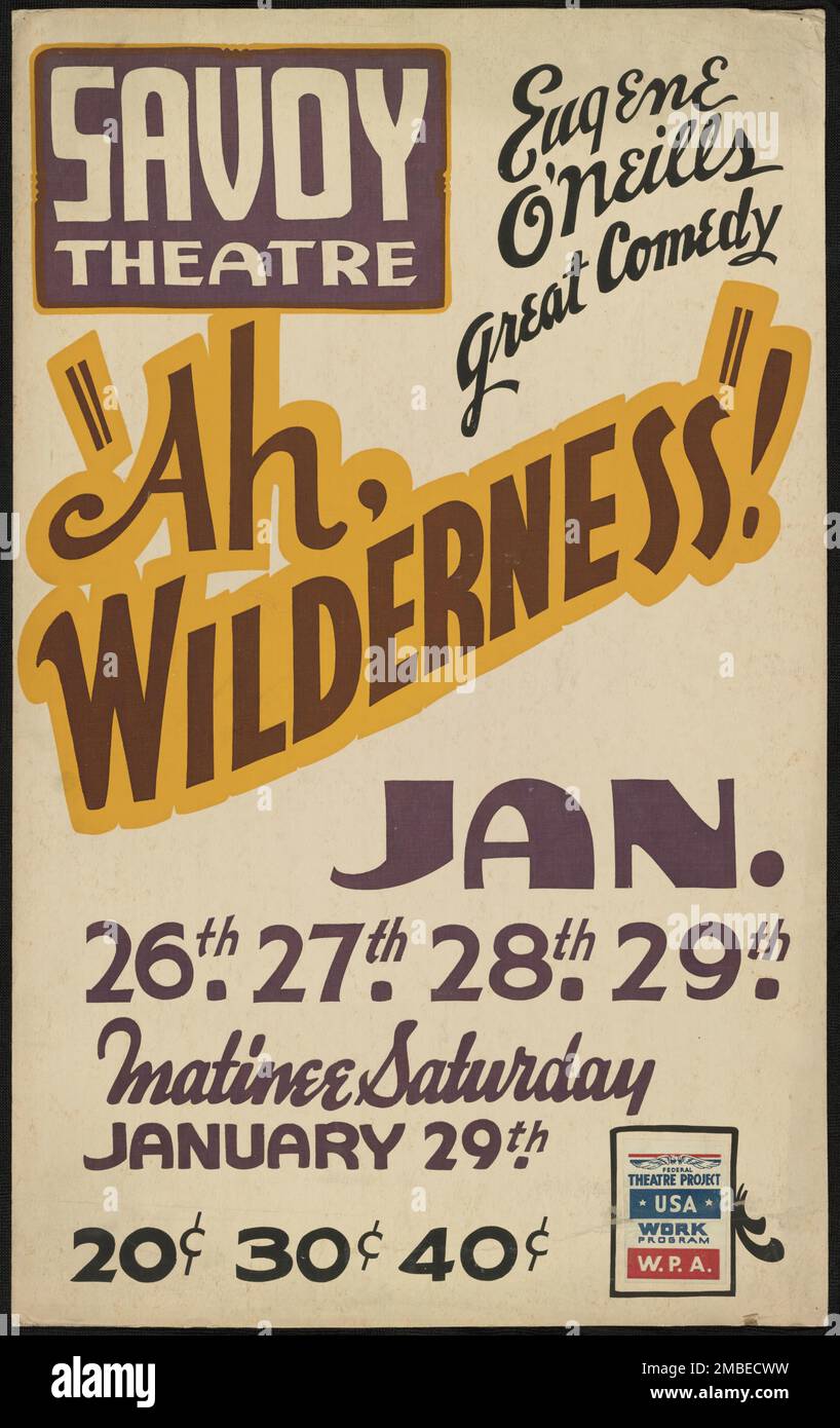 Ah, Wilderness!, San Diego, 1938. 'Savoy Theatre - Eugene O'Neill's ...