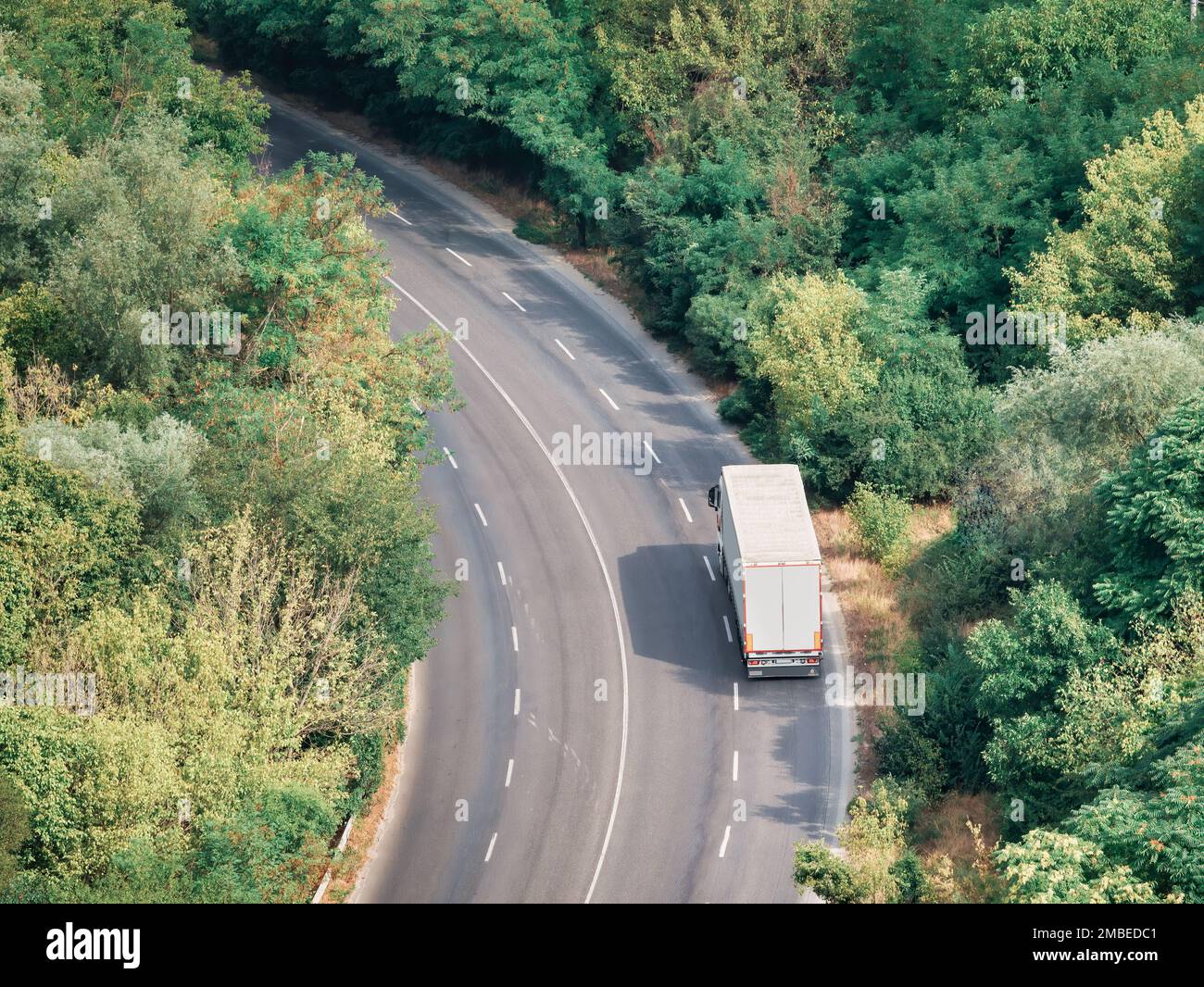 Lorry logistics overhead hi-res stock photography and images - Alamy