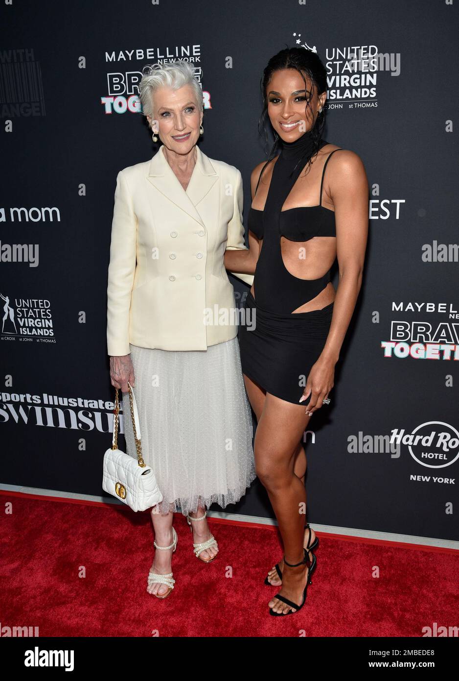 Cover models Maye Musk, left, and Ciara attend the Sports Illustrated ...