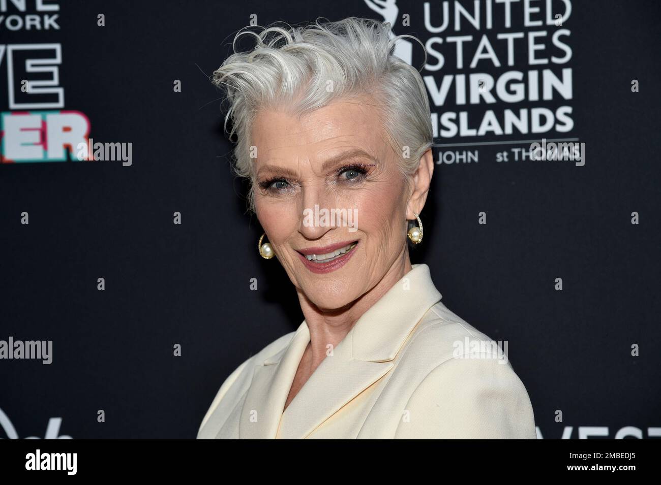 Cover model Maye Musk attends the Sports Illustrated Swimsuit 2022 ...