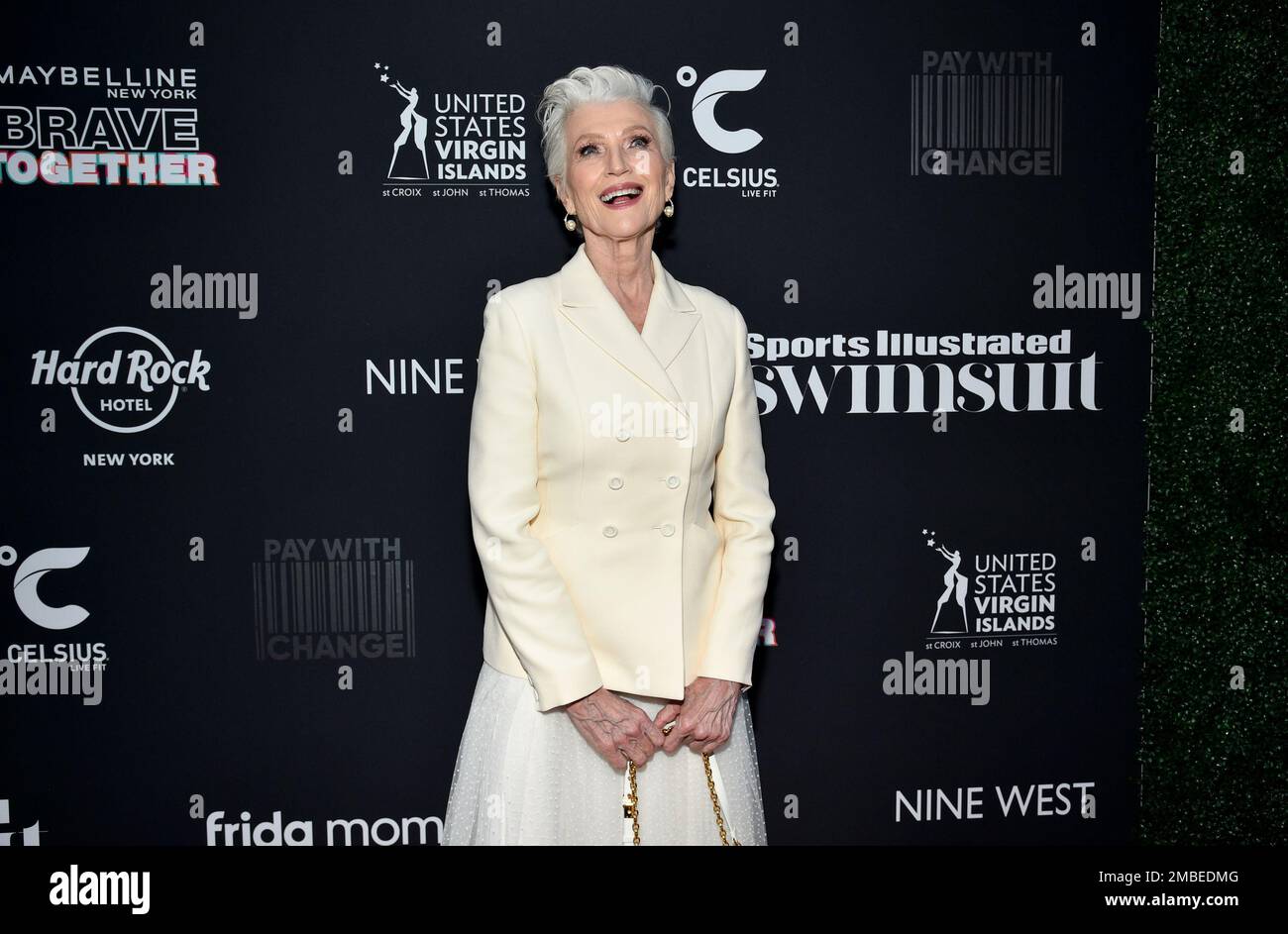 Cover model Maye Musk attends the Sports Illustrated Swimsuit 2022 ...
