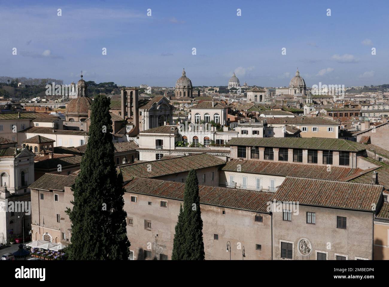 A view of roofs in downtown Rome, Italy, January 19 2023. (Photo by ...