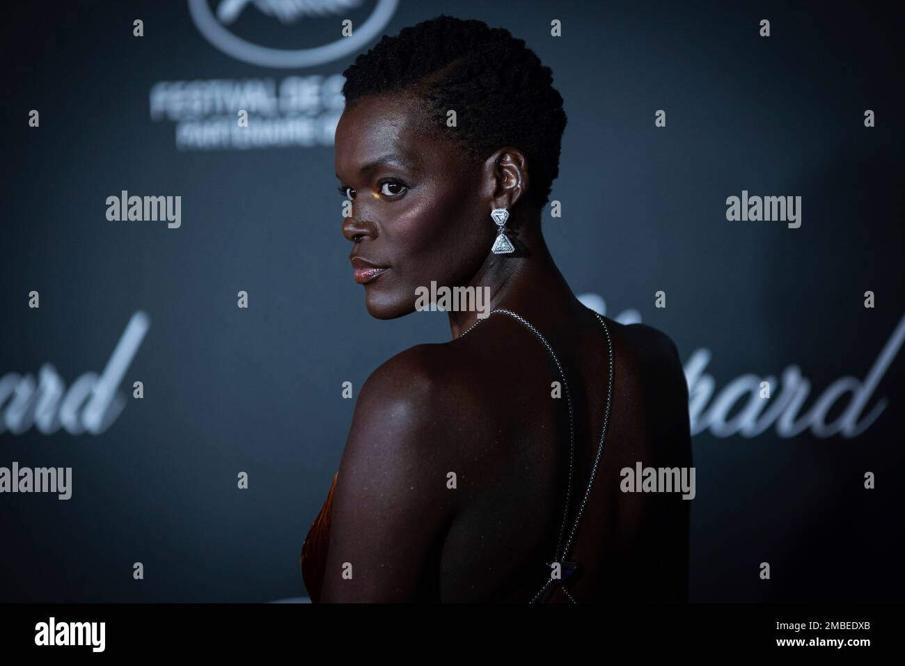 Sheila Atim poses for photographers upon arrival at the Trophee Chopard ...
