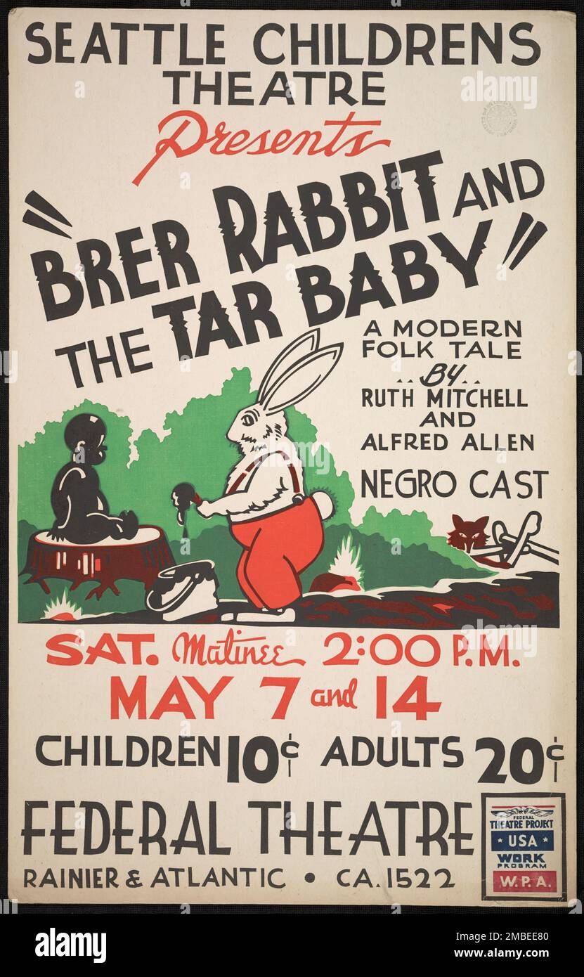 Brer Rabbit and the Tar Baby, Seattle, 1938. 'Seattle Children's ...