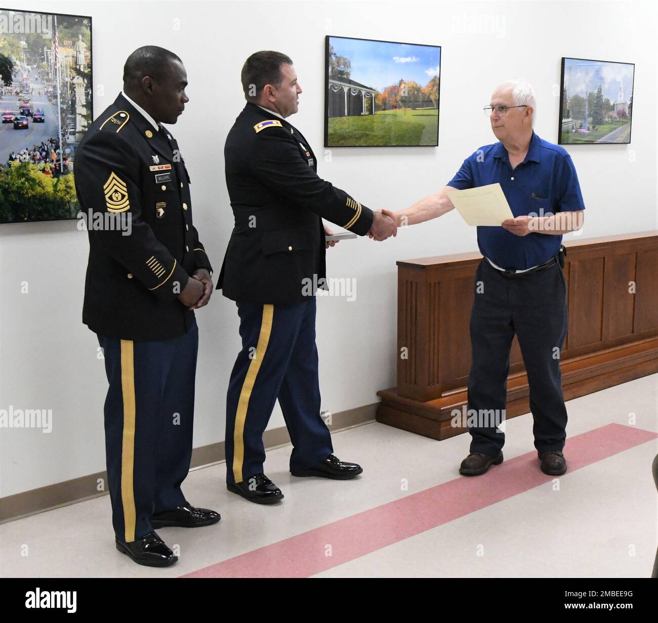 Village of Lowville Mayor Joseph Beagle presents the key to the village ...