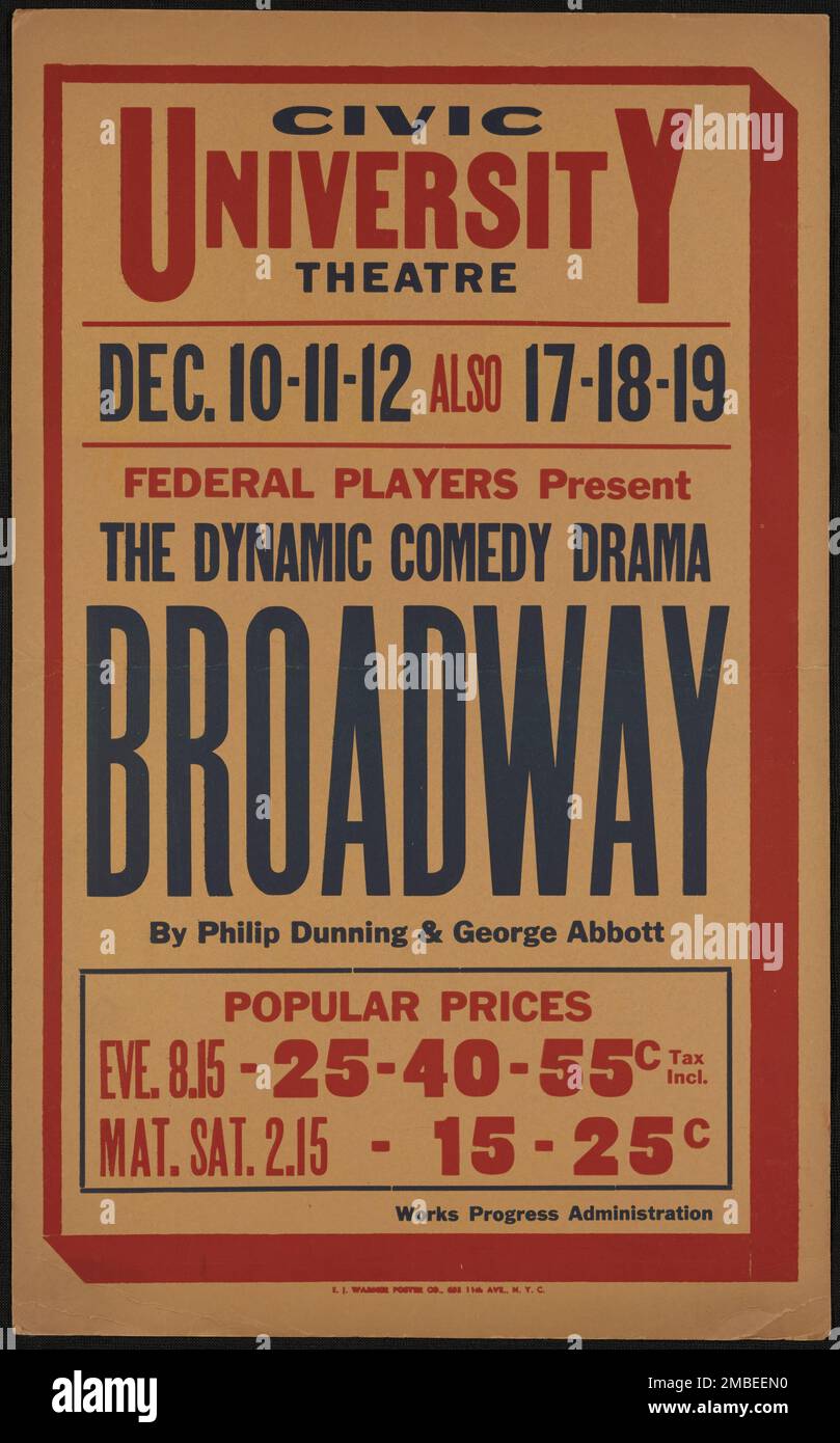 Broadway, Syracuse, NY, 1936. The Federal Theatre Project, created by ...