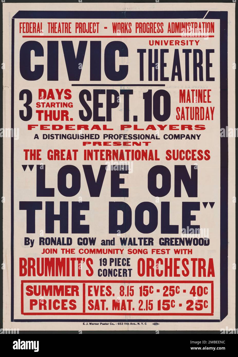 Love on the Dole, Syracuse, NY, 1936. The Federal Theatre Project ...