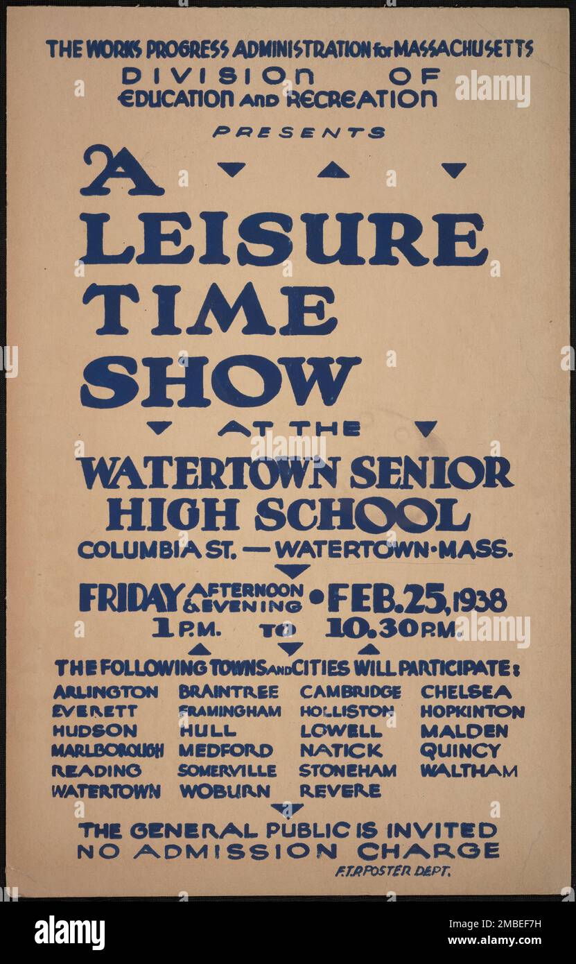A Leisure Time Show, Watertown, MA, 1938. 'The Works Progress ...