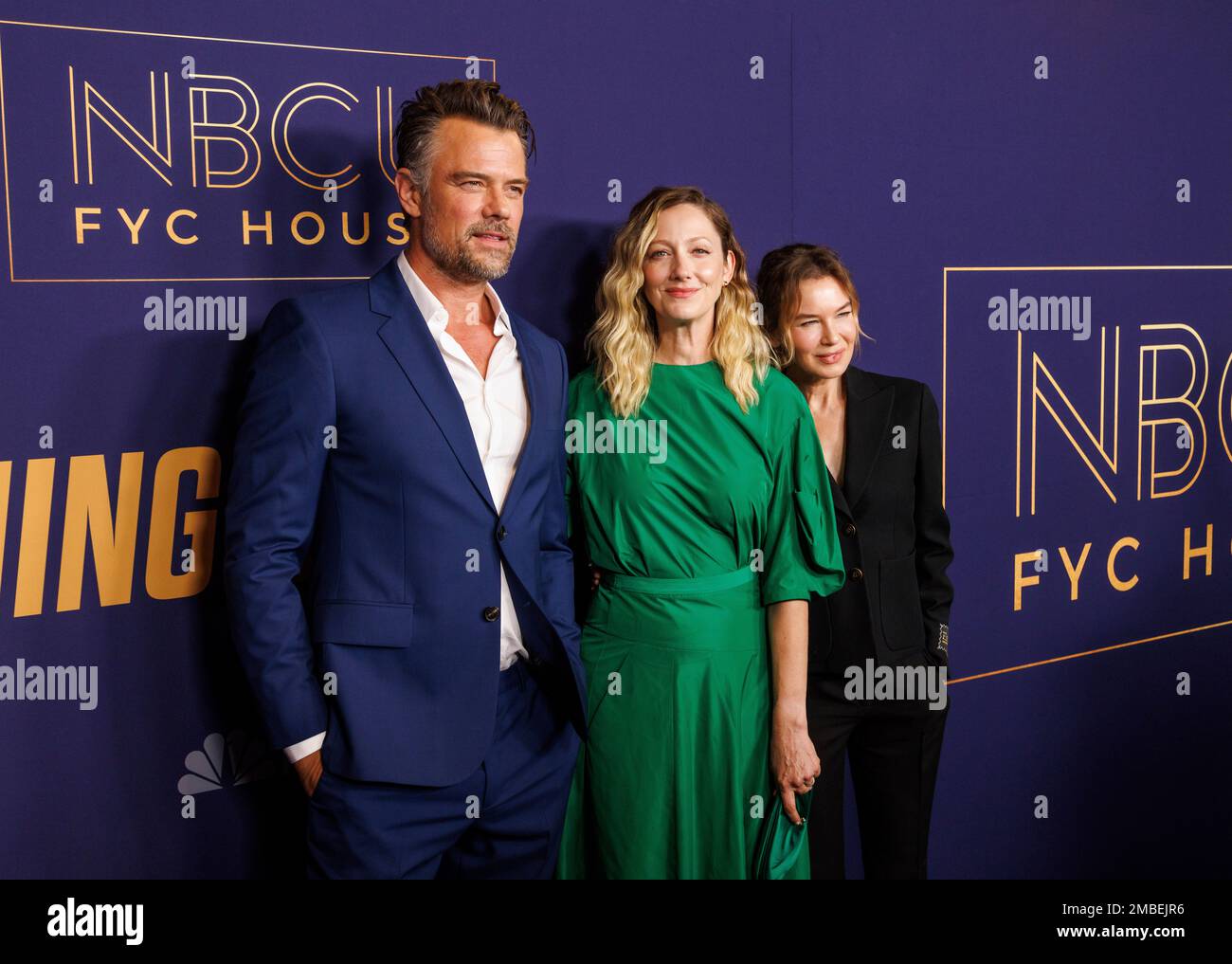 Josh Duhamel, from left, Judy Greer and Renee Zellweger arrive at the ...