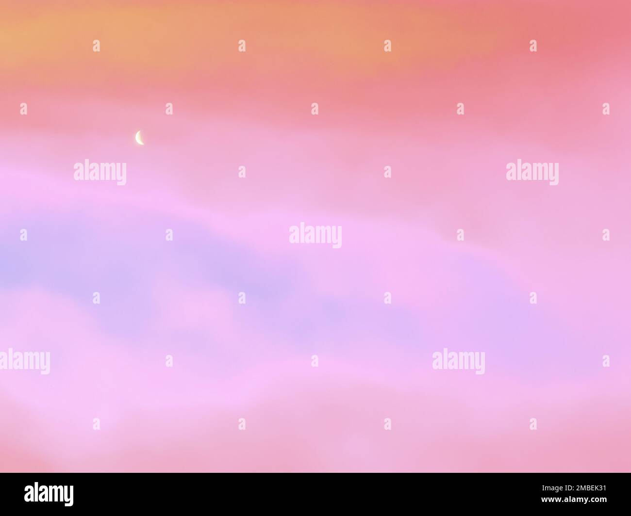 Pastel colored abstract sky with crescent moon Stock Photo - Alamy