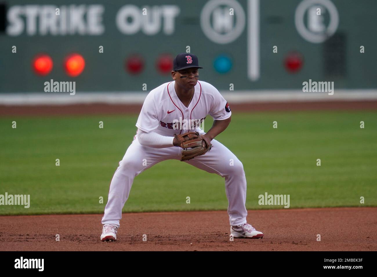 Boston Red Sox third baseman Rafael Devers during a baseball game at ...