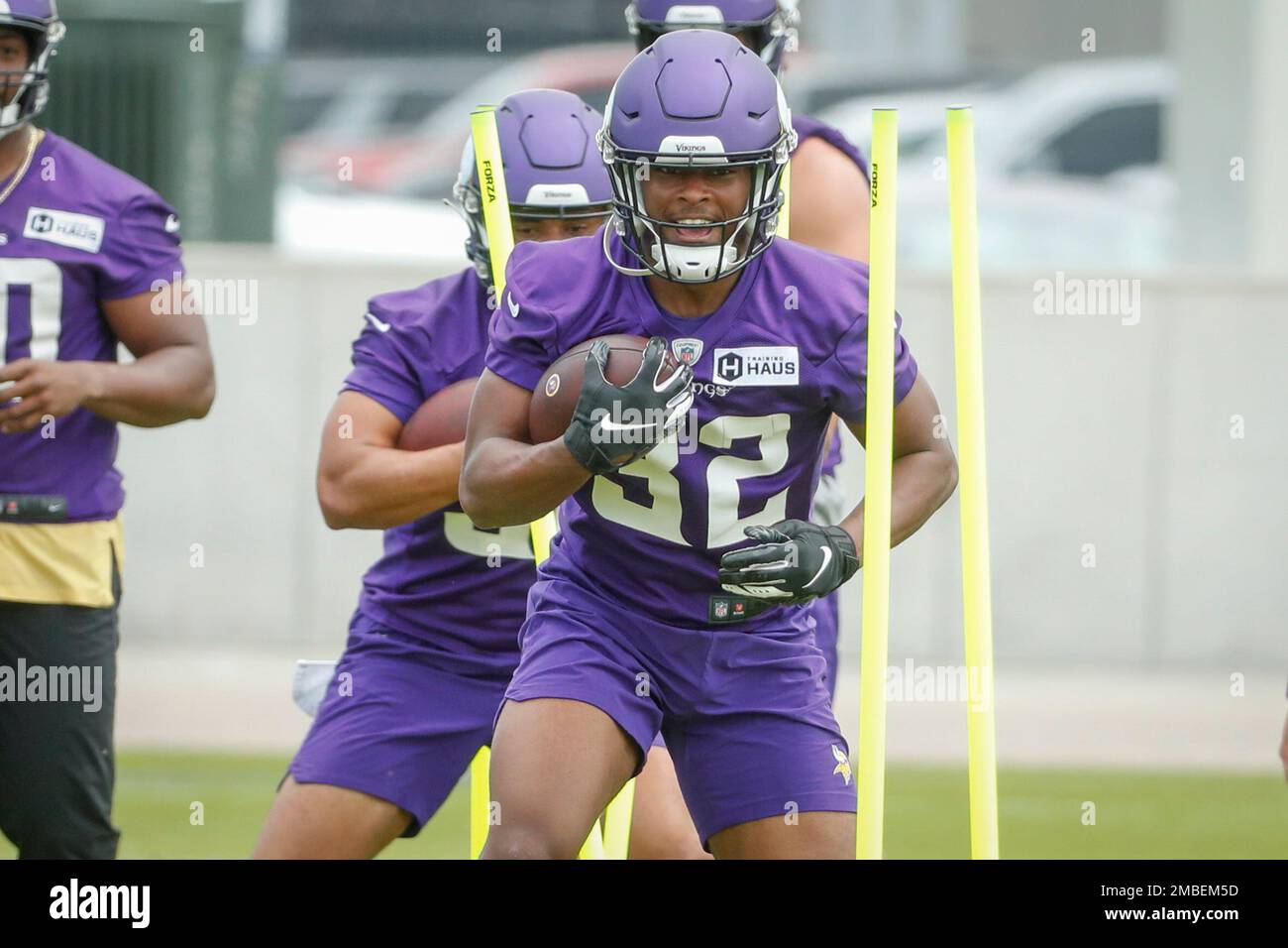 Minnesota Vikings running back Ty Chandler takes part in drills at the ...