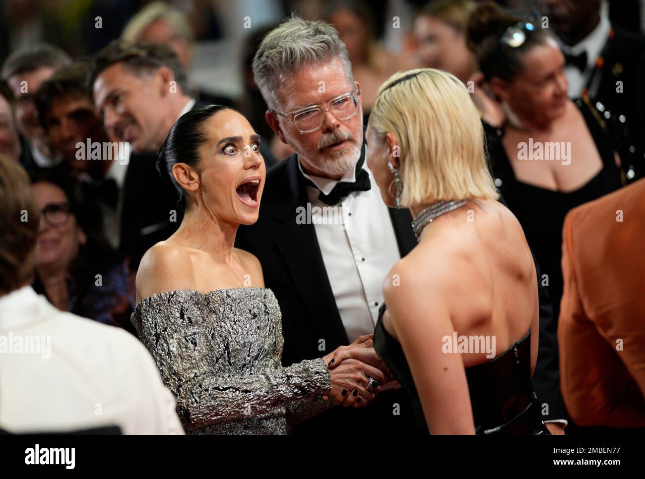 Jennifer Connelly, from left, Christopher McQuarrie, and Pom Klementi ...