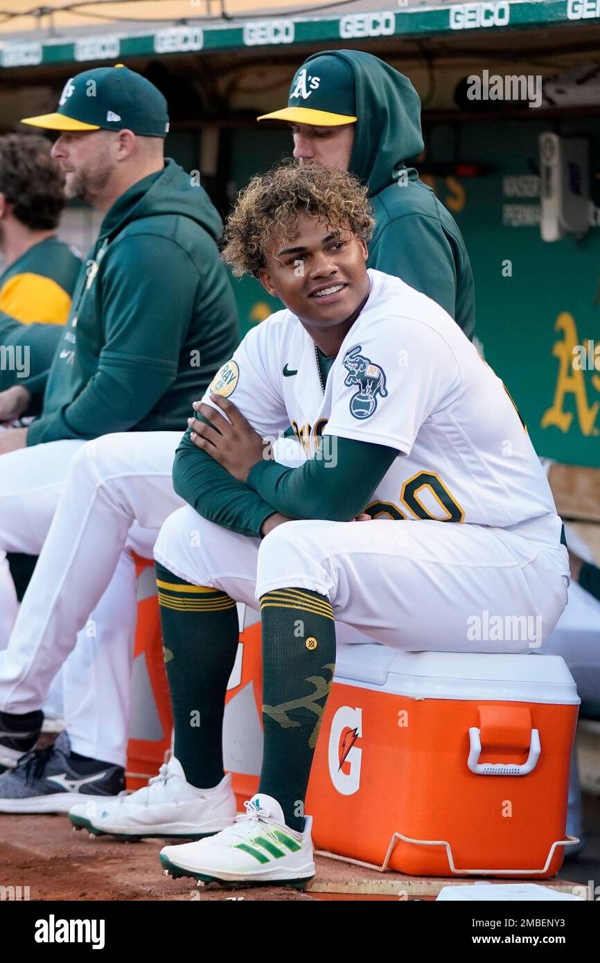 Oakland Athletics' Cristian Pache during a baseball game against the ...