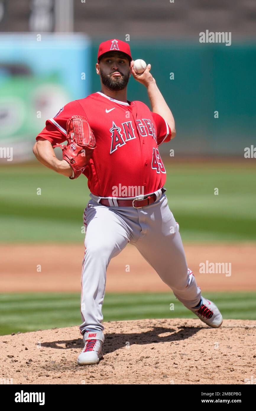 Los Angeles Angels' Patrick Sandoval against the Oakland Athletics ...
