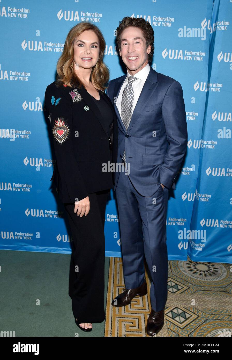 Pastors Victoria Osteen, left, and Joel Osteen attend the UJA ...