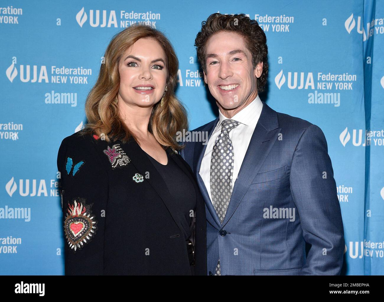 Pastors Victoria Osteen, left, and Joel Osteen attend the UJA ...