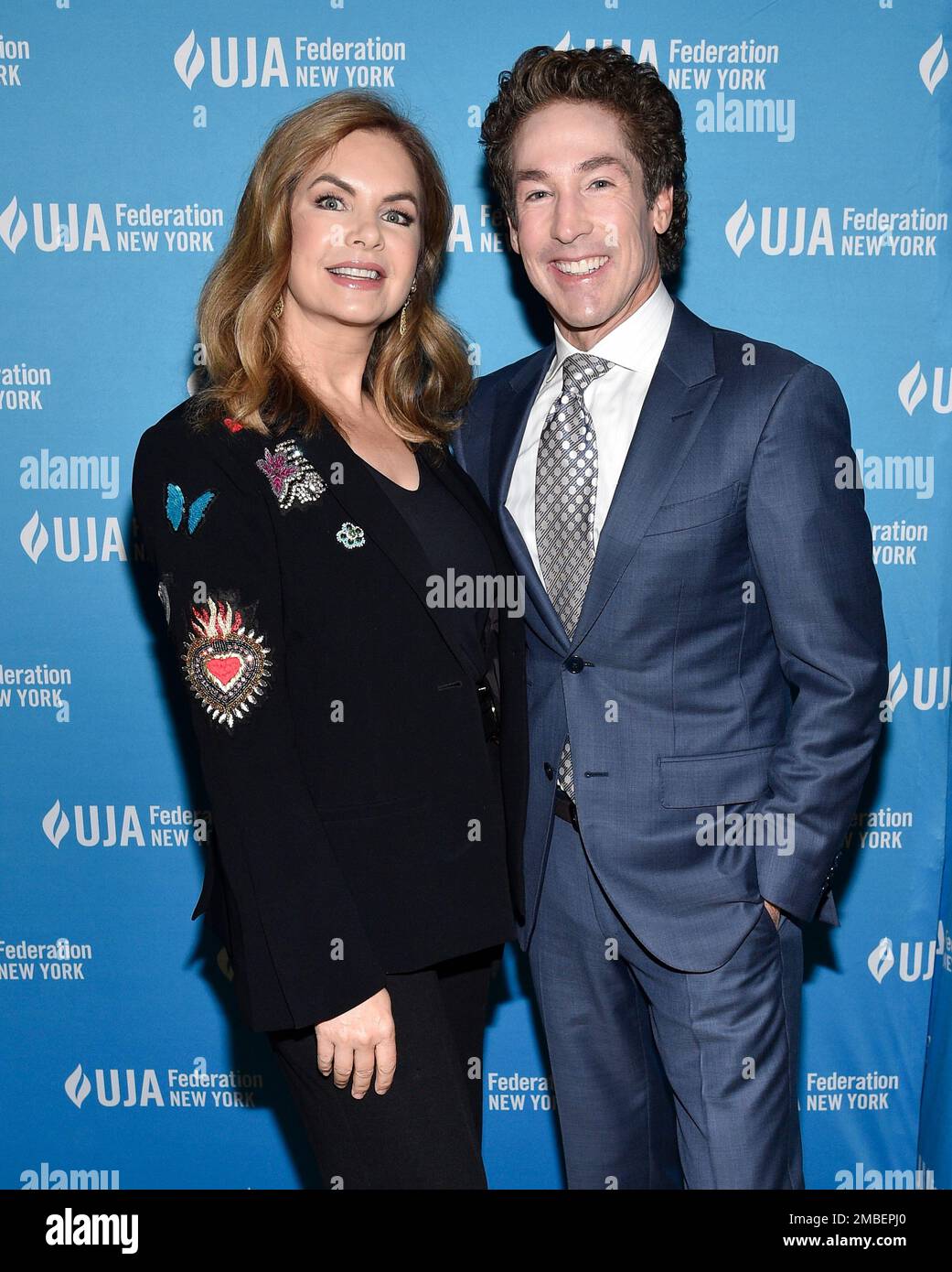Pastors Victoria Osteen, left, and Joel Osteen attend the UJA ...
