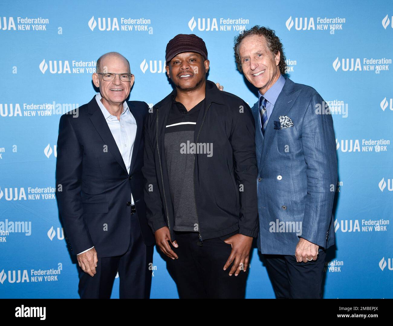 Honoree Scott Greenstein, left, Sway Calloway and Daniel Glass attend ...