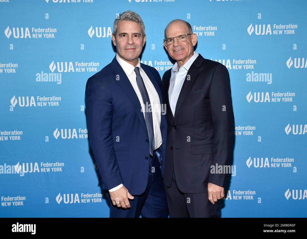 Andy Cohen, left, and honoree Scott Greenstein pose together at the UJA ...