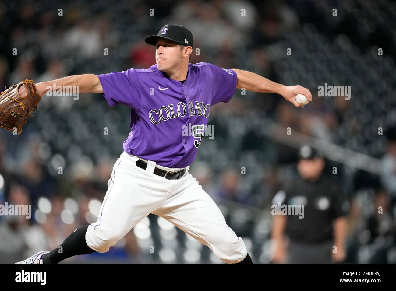 Colorado Rockies relief pitcher Ty Blach (50) in the ninth inning of a ...