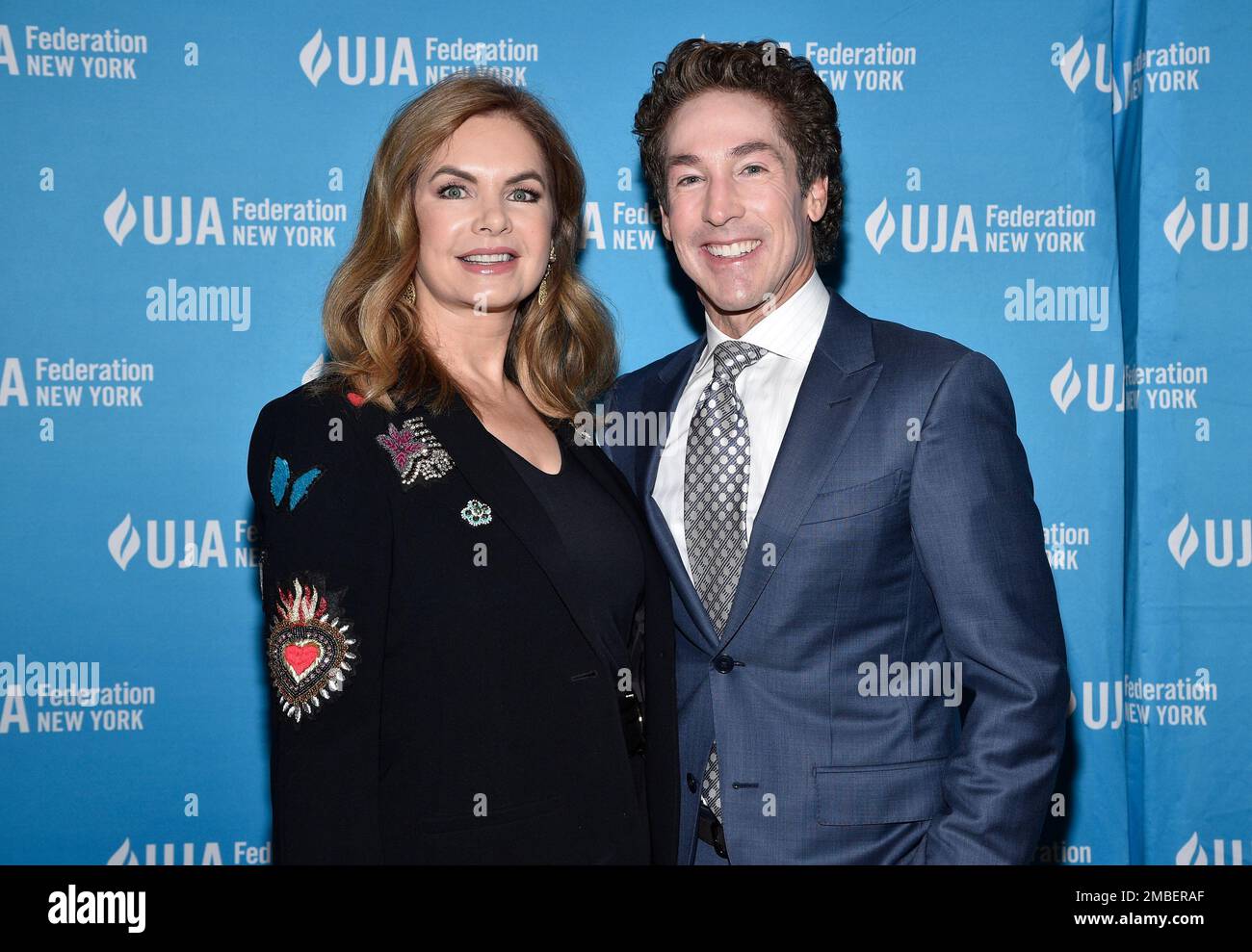 Pastors Victoria Osteen, left, and Joel Osteen attend the UJA ...