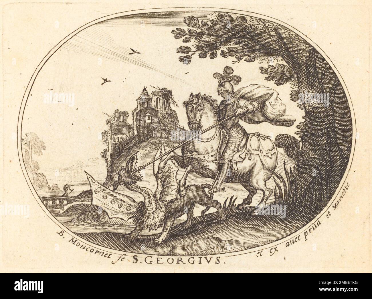 Saint george dragon engraving hi-res stock photography and images - Alamy