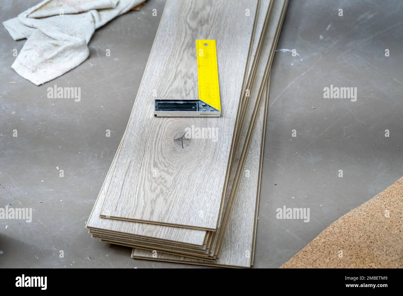 Angle ruler. Marking and installation of laminate flooring is an ...