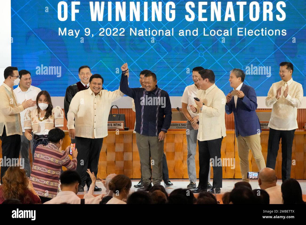 Elected Philippine senators, Jose Pimentel Ejercito Jr. and his brother ...