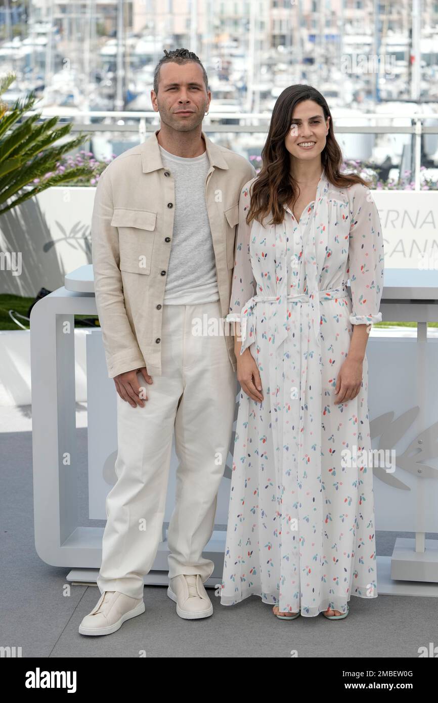 Gabriel Montesi, left, and Daniela Marra pose for photographers at the ...