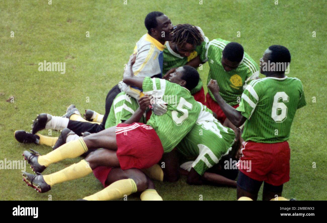 Cameroon national soccer team members bury their teammate as they ...