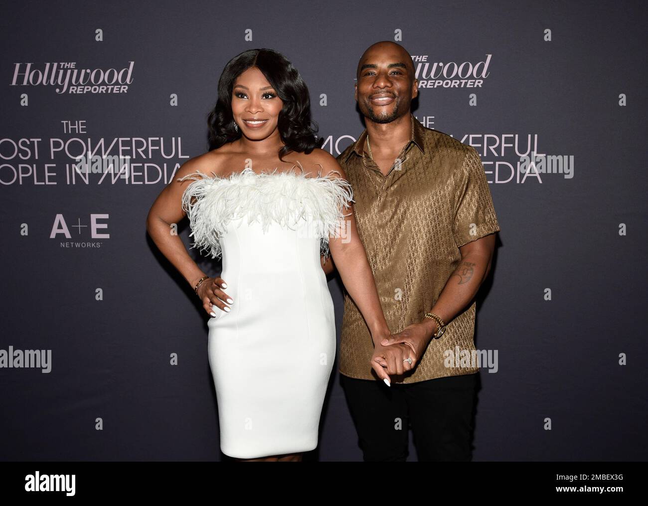 Charlamagne tha God, right, and wife Jessica Gadsden attend The ...