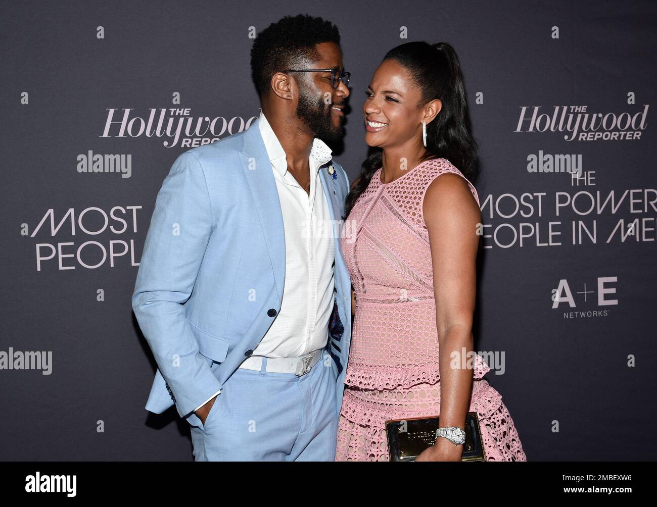CBS Mornings co-anchor Nate Burleson, left, and wife Atoya Burleson ...