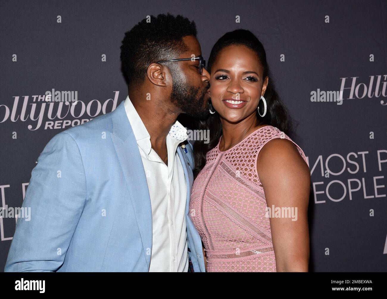 CBS Mornings co-anchor Nate Burleson, left, and wife Atoya Burleson ...