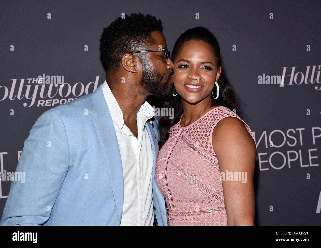 CBS Mornings co-anchor Nate Burleson, left, and wife Atoya Burleson ...