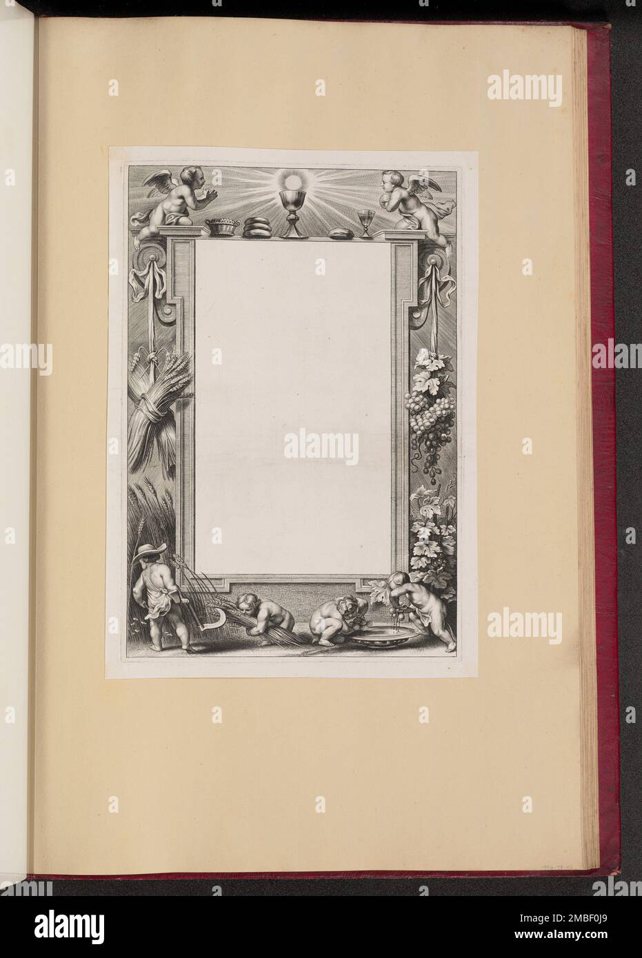 Border Illustration with Putti Harvesting Offerings to God, 1613/1646 ...