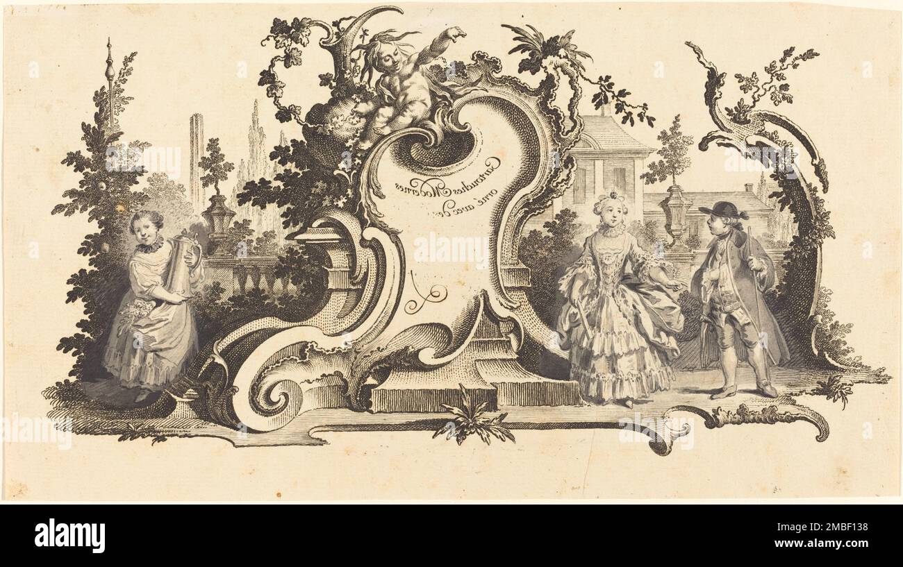 Cartouches Modernes orné avec des [diferentes Figures] (Plate VI-1 from ...