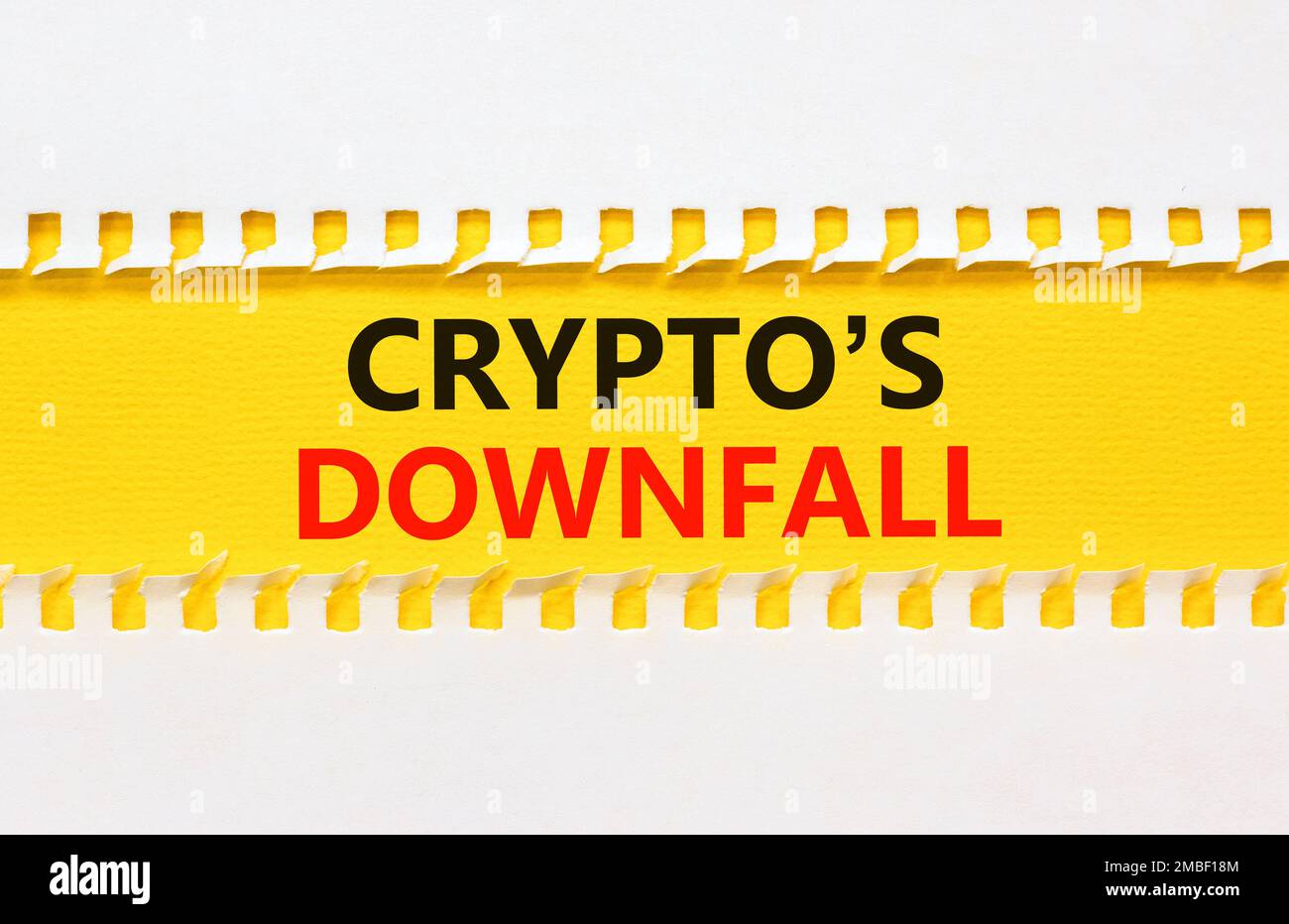 Crypto downfall symbol. Concept words Cryptos downfall on yellow paper ...