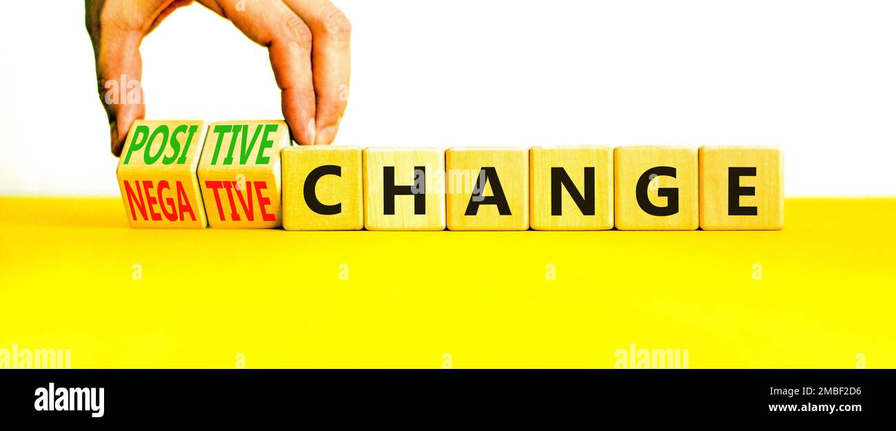 Positive or negative change symbol. Concept word Positive change ...