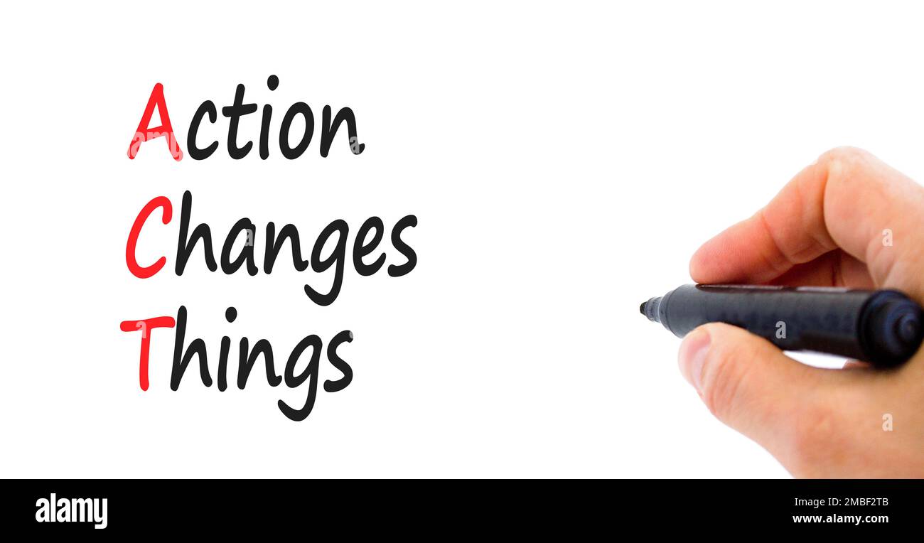 ACT action changes things symbol. Concept words ACT action changes ...
