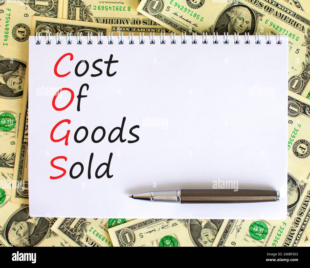 COGS cost of goods sold symbol. Concept words COGS cost of goods sold ...