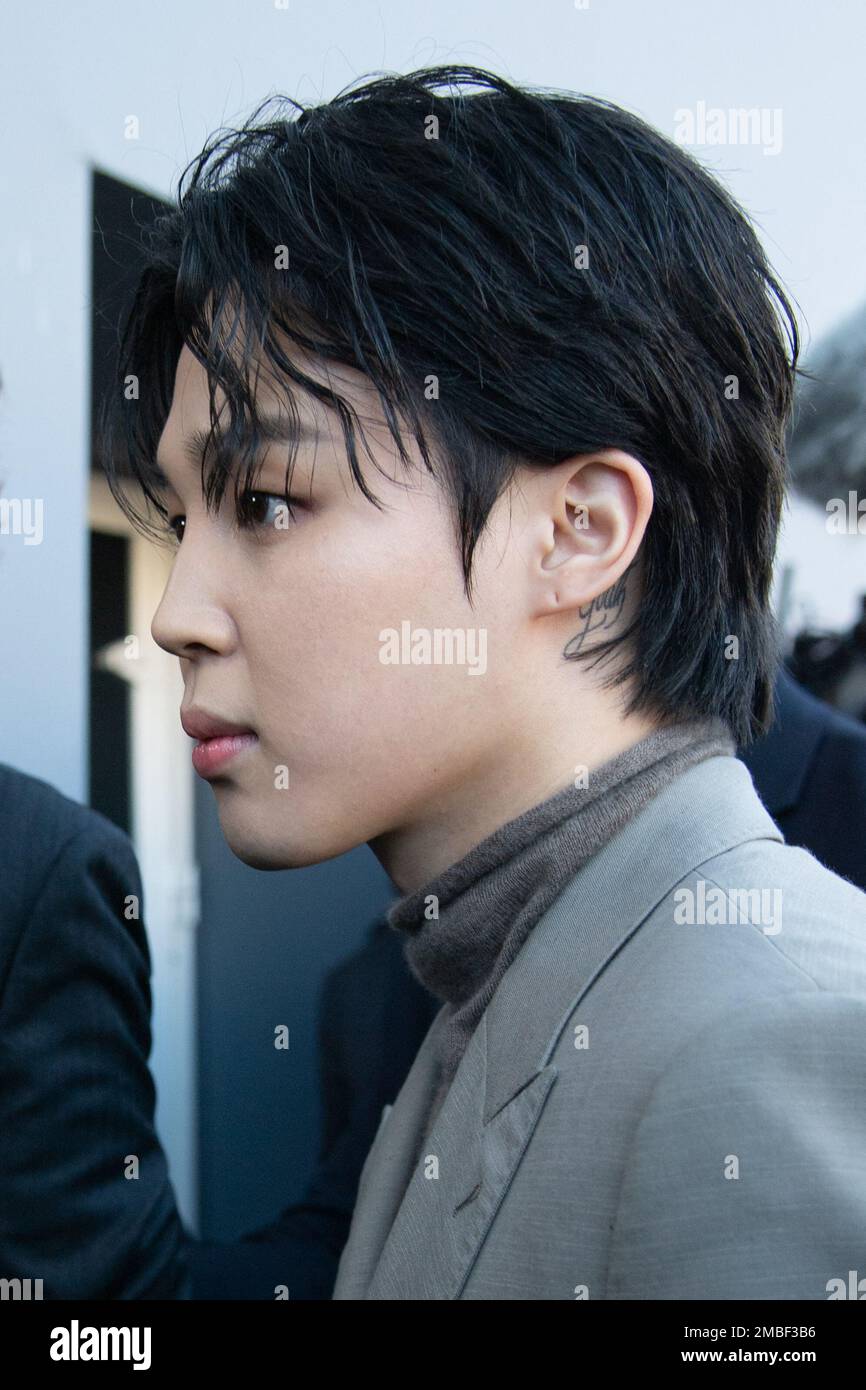 Jimin attending the Dior Homme Menswear Fall-Winter 2023-2024 show as ...