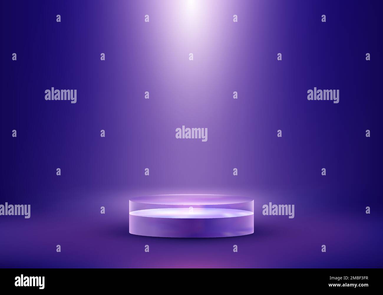 3D realistic crystal glass transparent podium pedestal stand product ...