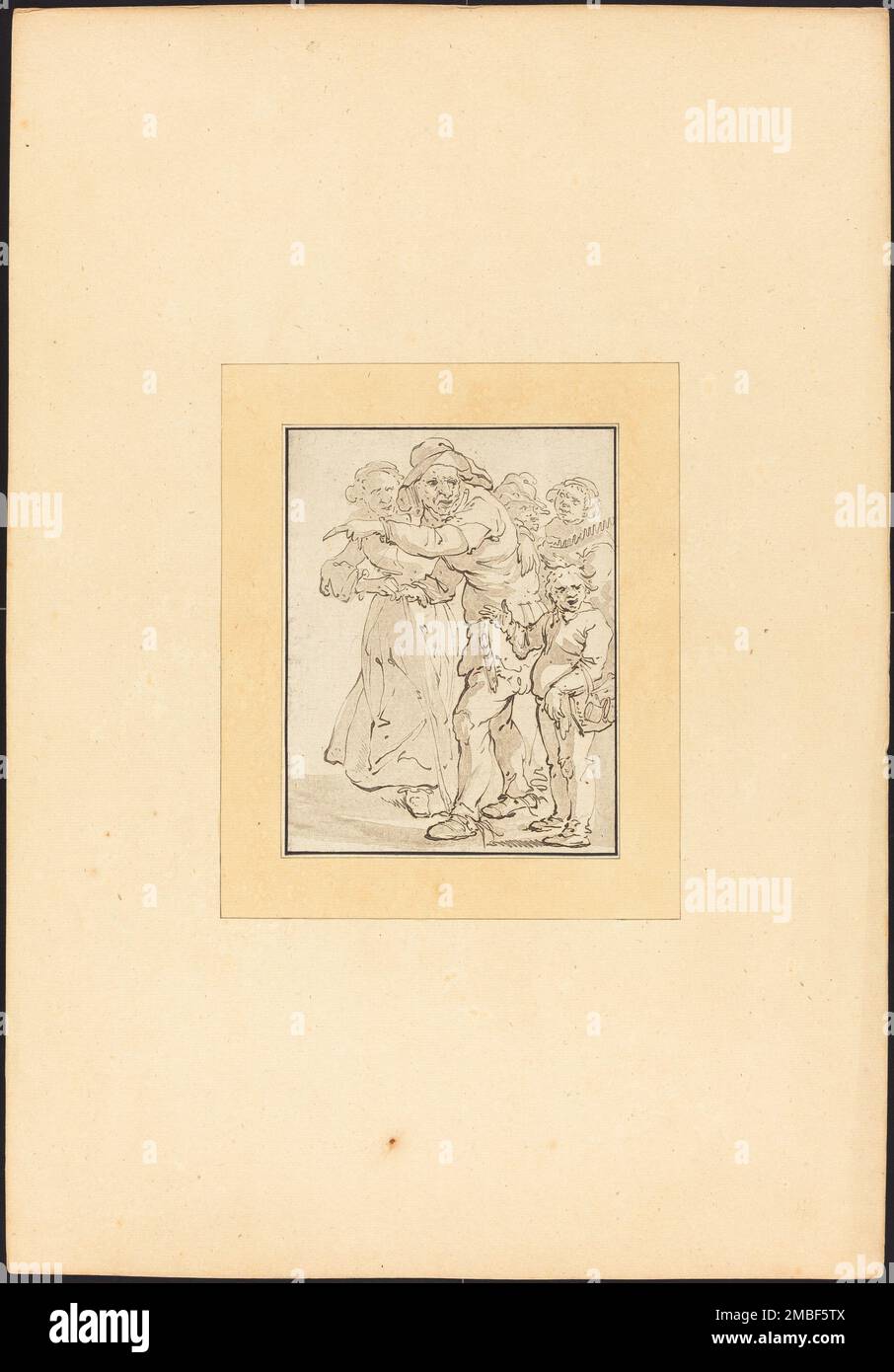 Old Man Pointing to the Left, 1780 Stock Photo - Alamy