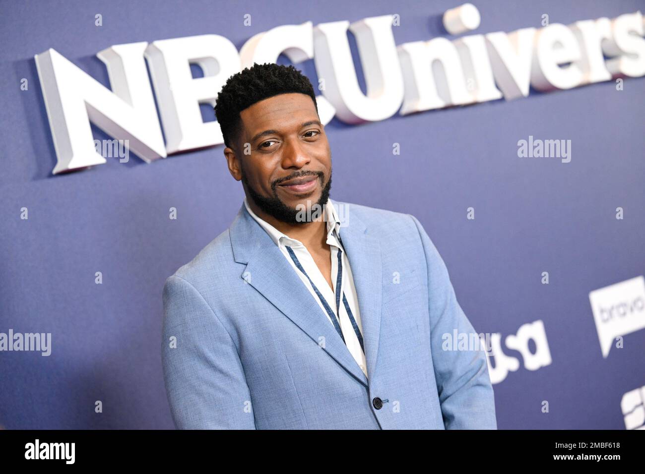 Jocko Sims attends NBCUniversal's 2022 Upfront press junket at the ...