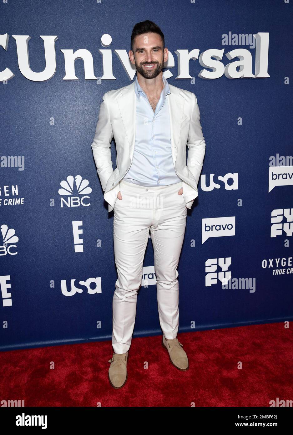 Carl Radke attends NBCUniversal's 2022 Upfront press junket at the ...