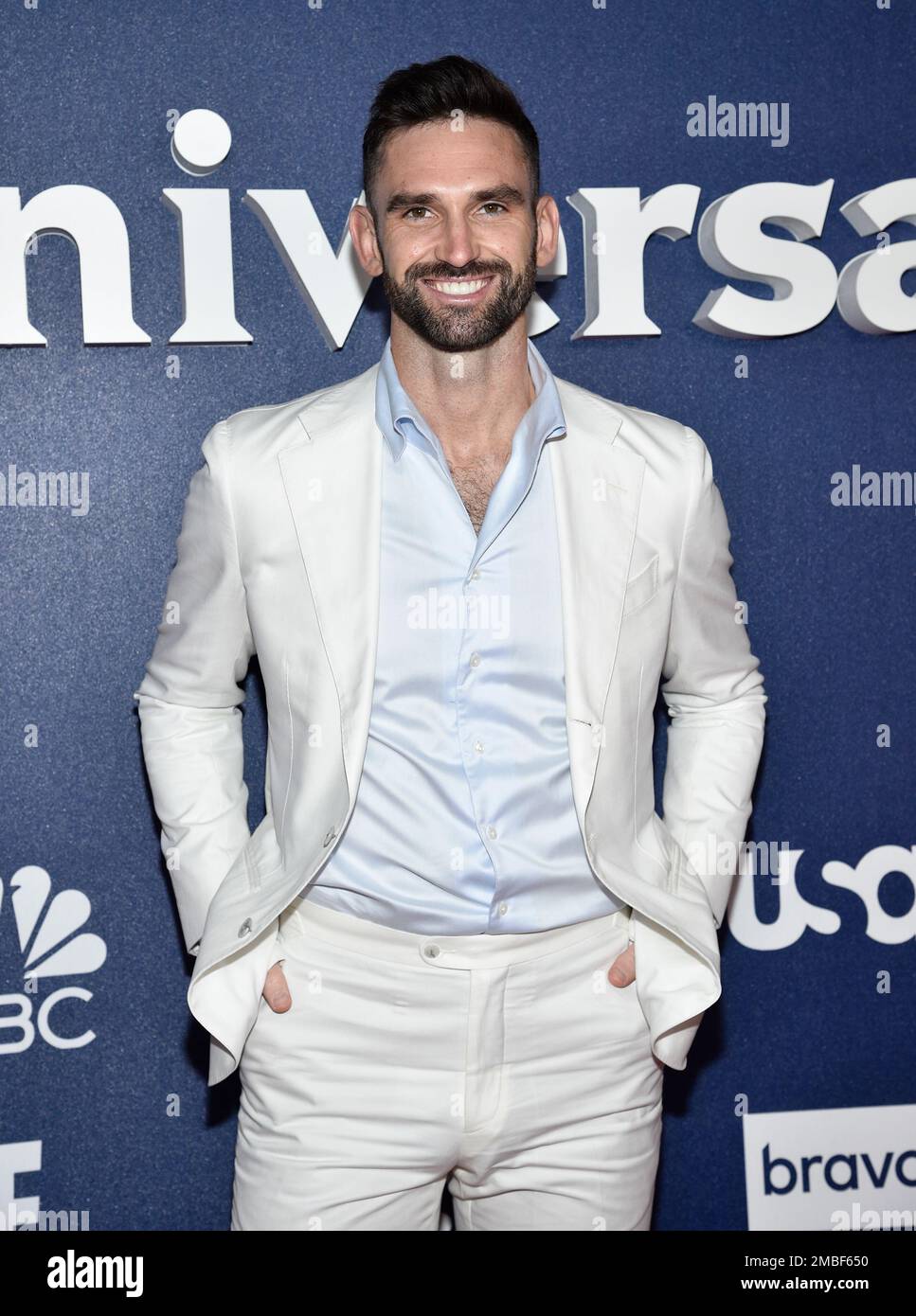 Carl Radke attends NBCUniversal's 2022 Upfront press junket at the ...
