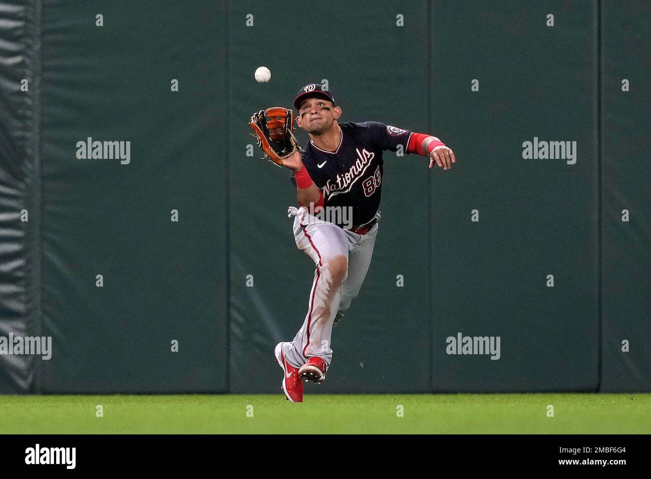 FILE - Washington Nationals center fielder Gerardo Parra makes the ...